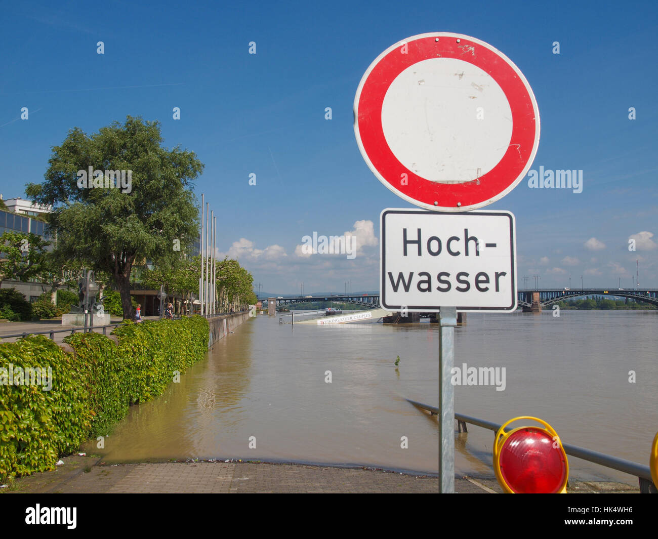 rhine, germany, german federal republic, flood, high, tall, river ...