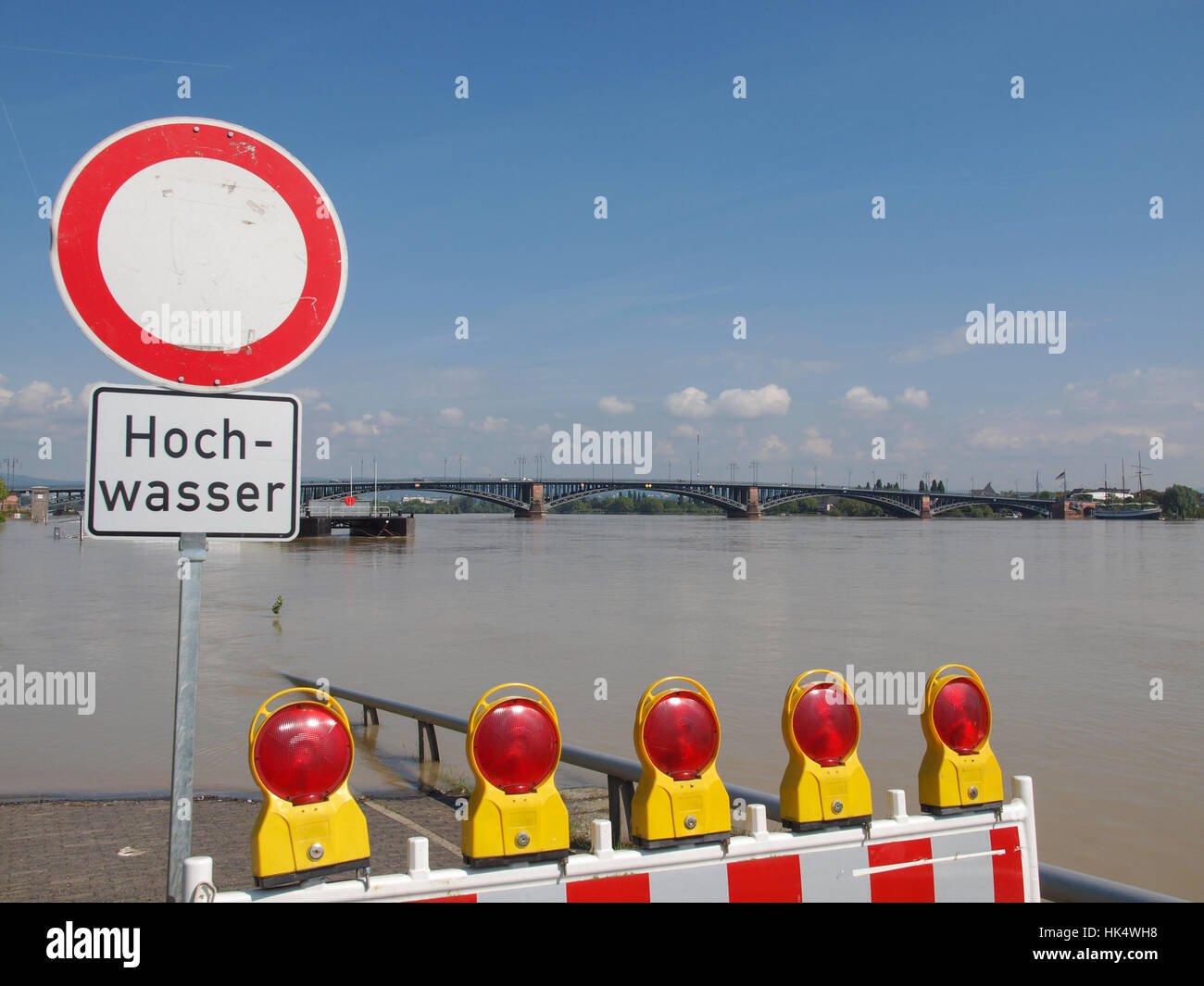 rhine, germany, german federal republic, flood, high, tall, river ...