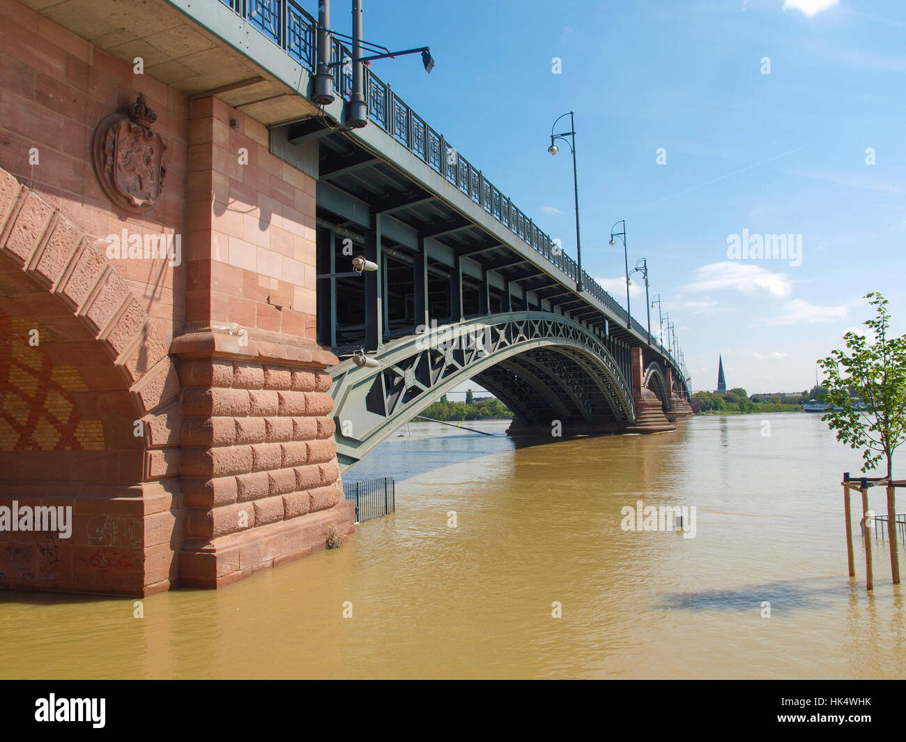 rhine, germany, german federal republic, flood, high, tall, river ...