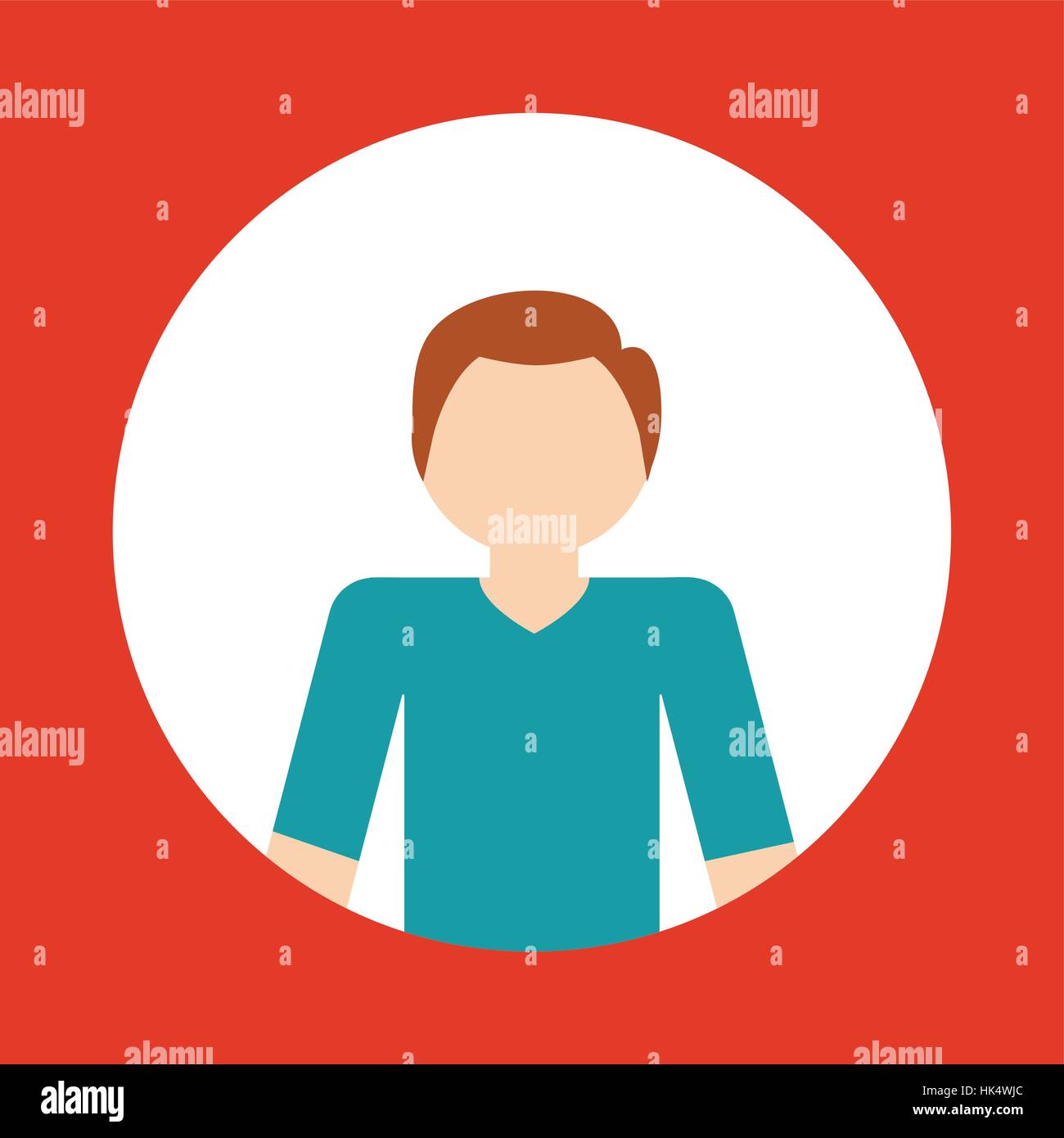 faceless man emblem within round colored frameicon image vector ...