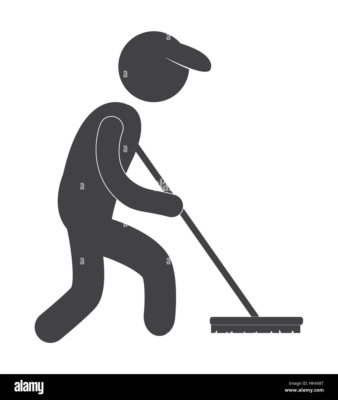 cleaning service worker pictogram icon image vector illustration design ...