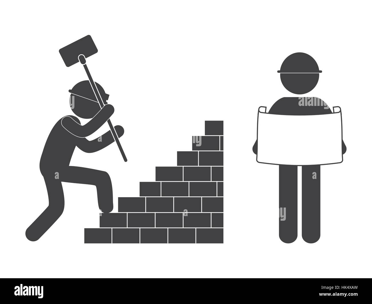 under construction related pictogram image vector illustration design ...