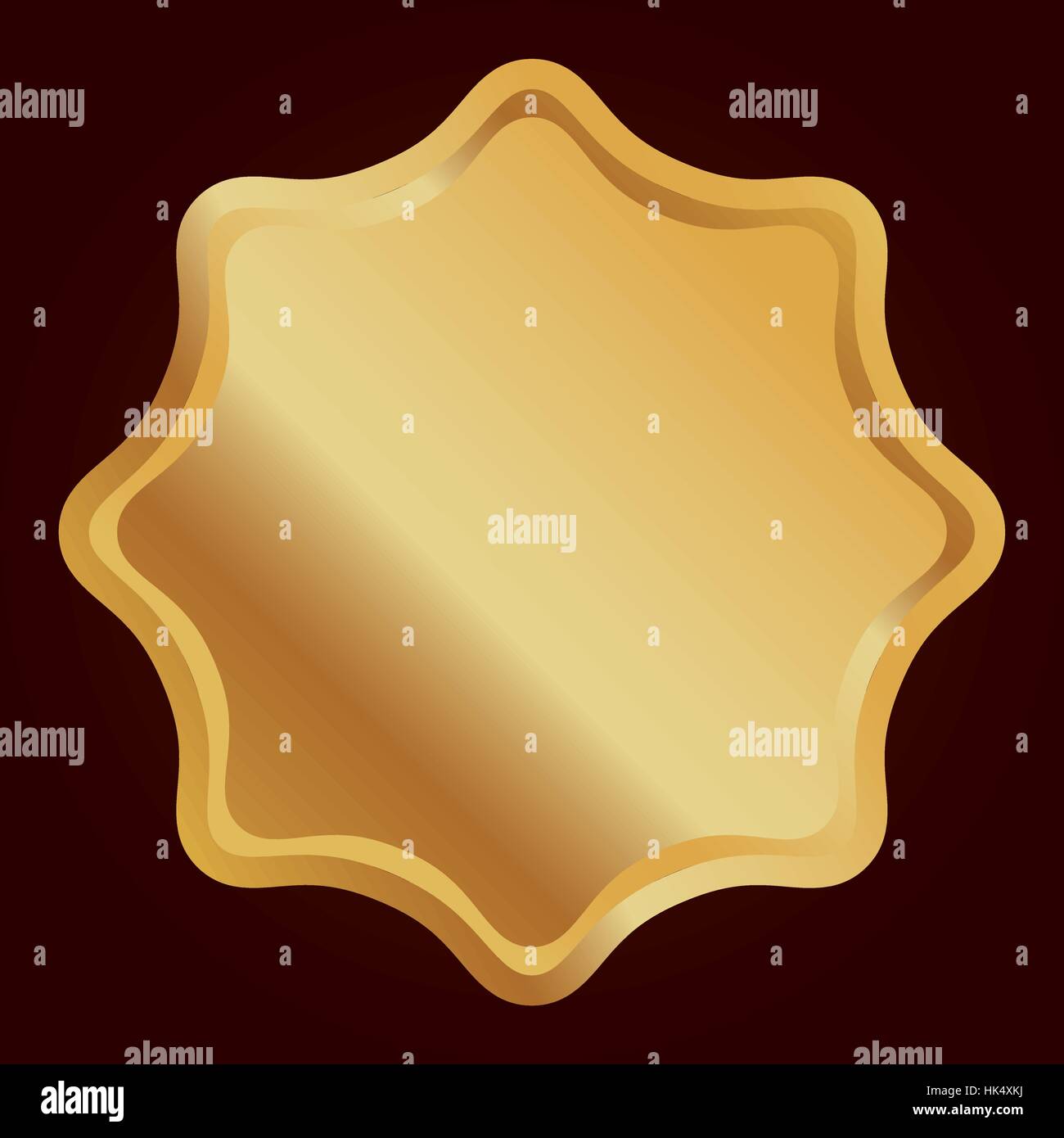 gold blank metallic label or seal icon image vector illustration design ...