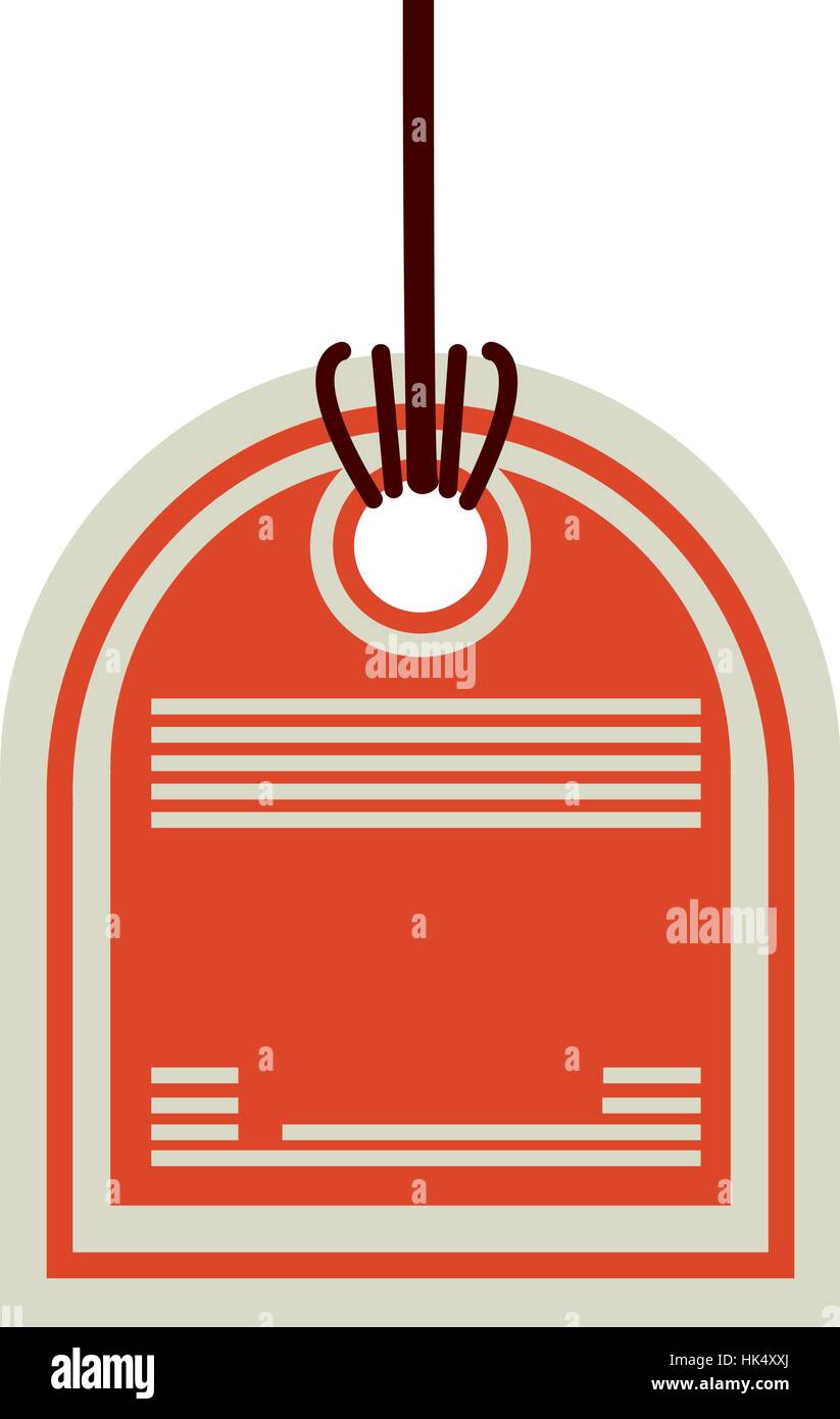 color price tag with side oval shape and orange background Stock Vector ...