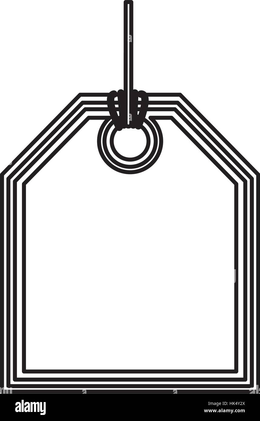 monochrome silhouette price tag with top side half hexagonal vector ...