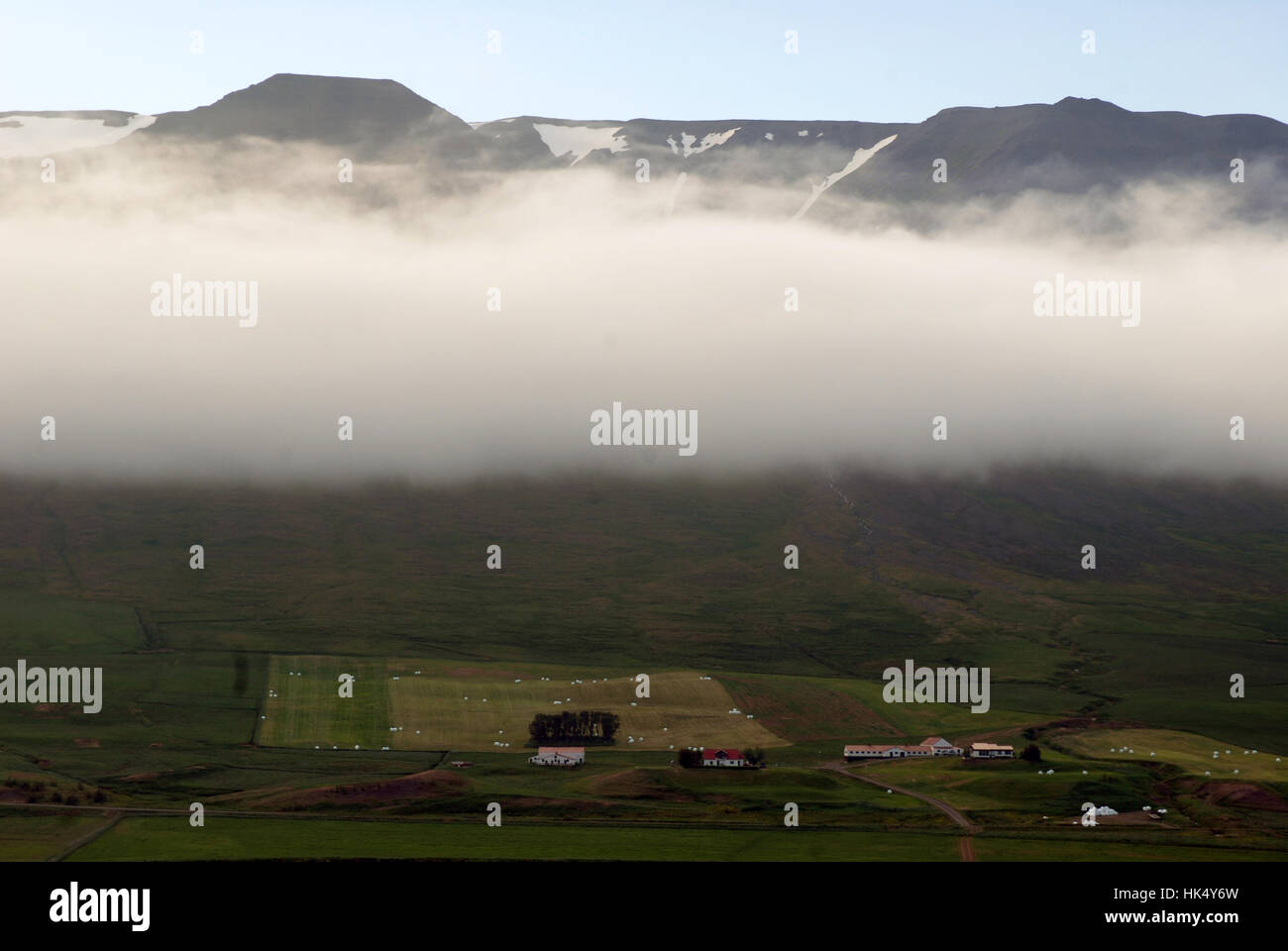 Low cloud in valley, Iceland Stock Photo - Alamy