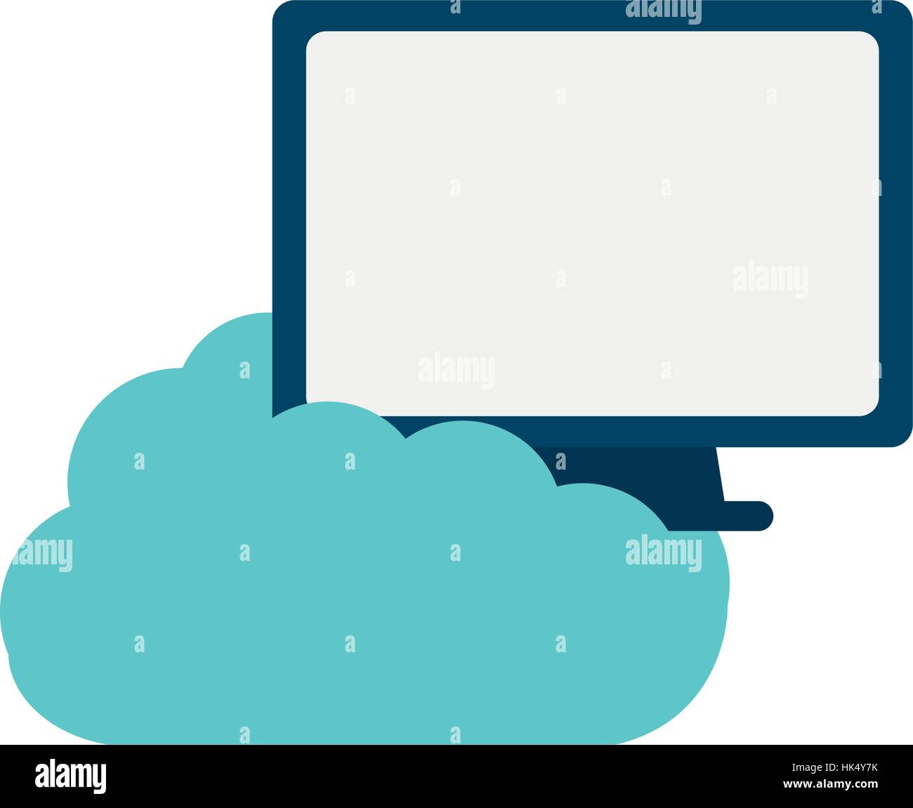cloud screen monitor computer technology vector illustration eps 10 ...