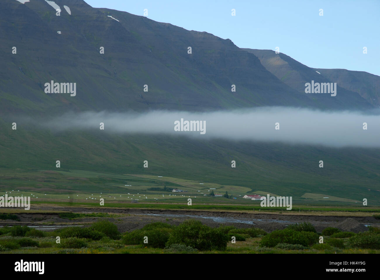 Low cloud in valley, Iceland Stock Photo - Alamy