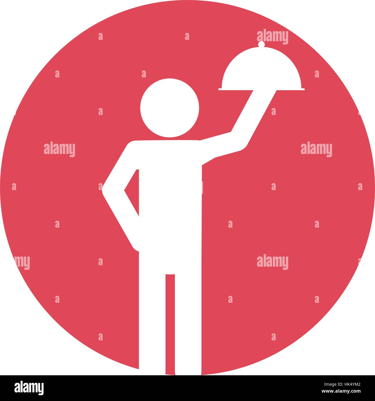 silhouette man service catering tray food vector illustration eps 10 ...