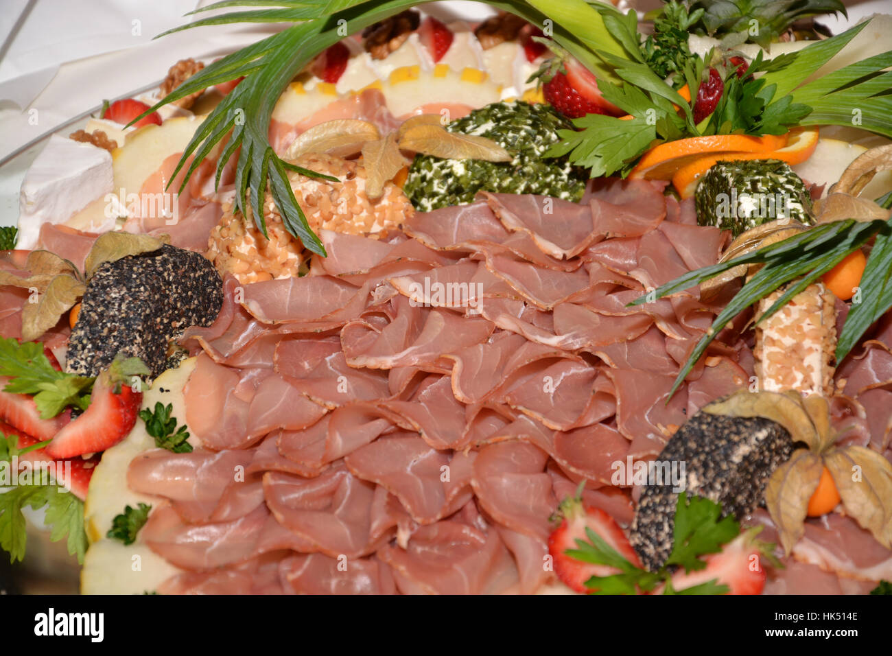 fish, cheese, ham, starter, fresh, salad, healthy, food, aliment ...
