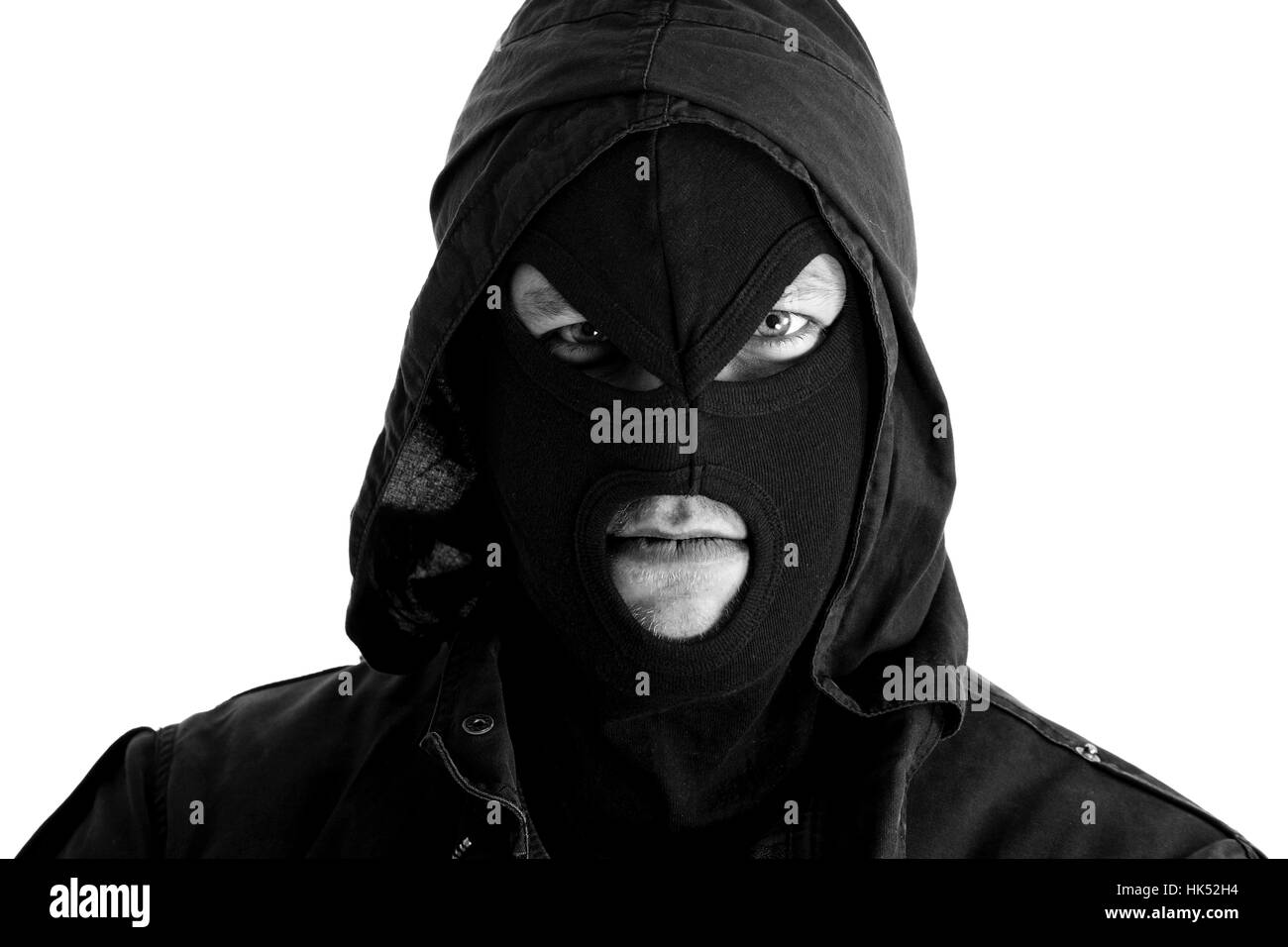 Black masked figure portrait Stock Photo - Alamy