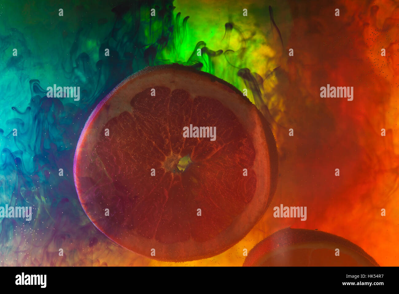 art, oranges, abstract, slice, backdrop, background, water, motion ...