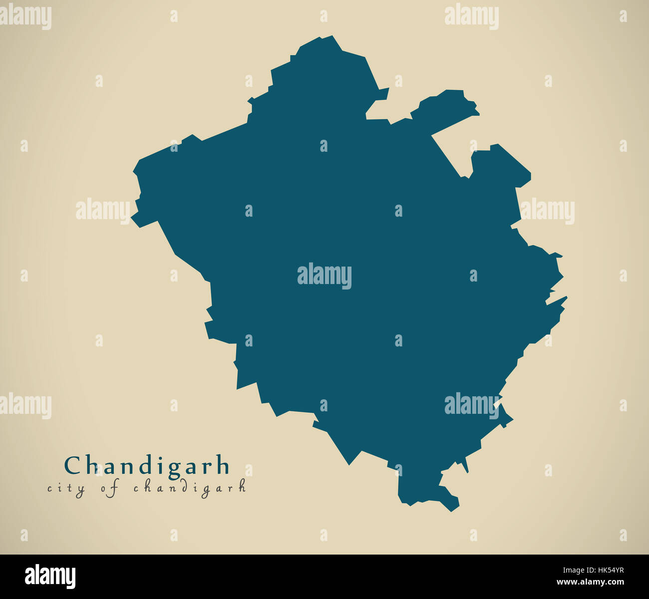 Modern Map - Chandigarh IN India federal state illustration silhouette ...