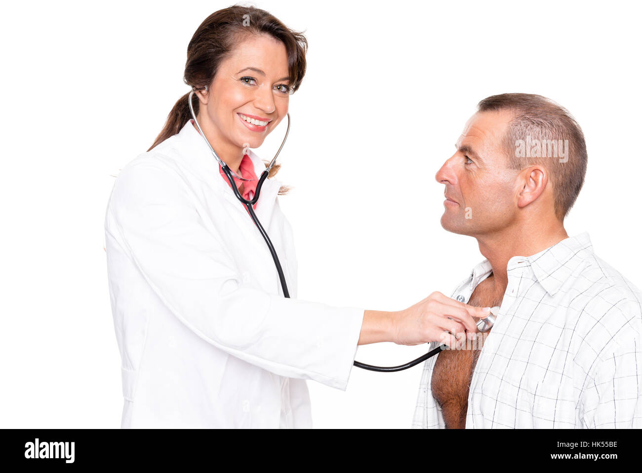 woman, stethoscope, investigation, patient, practice, pratice, man ...