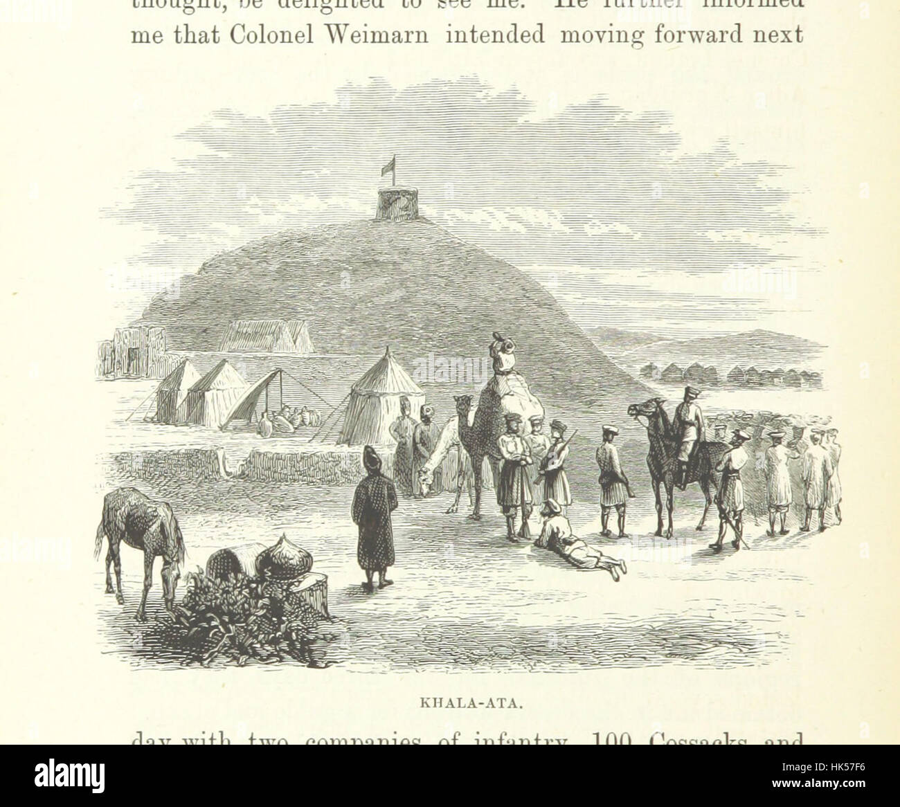 Illustration from 'Campaigning on the Oxus', depicting the military ...