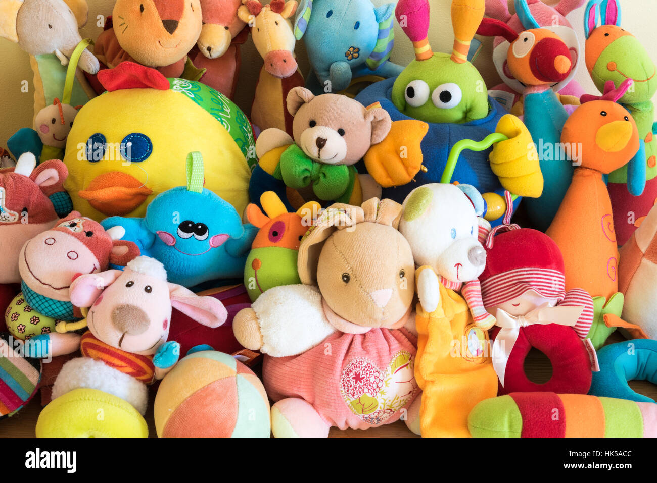 Soft toys in a child's bedroom Stock Photo - Alamy