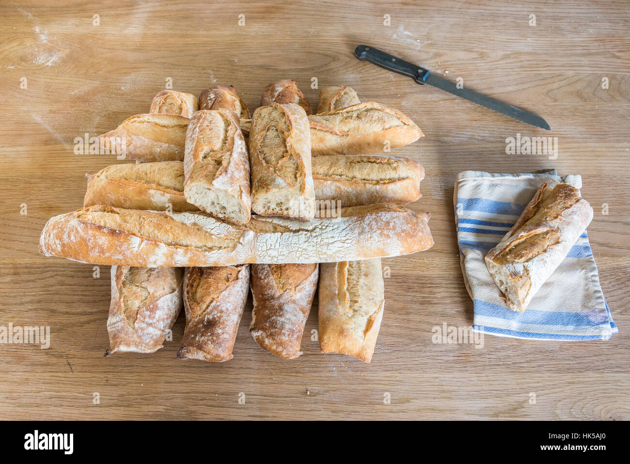 Typical French bread, baguettes Stock Photo - Alamy