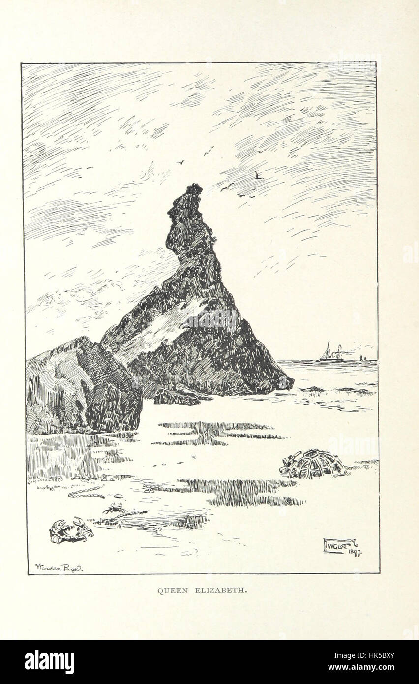 An illustration from 'The North Coast of Cornwall,' depicting the ...