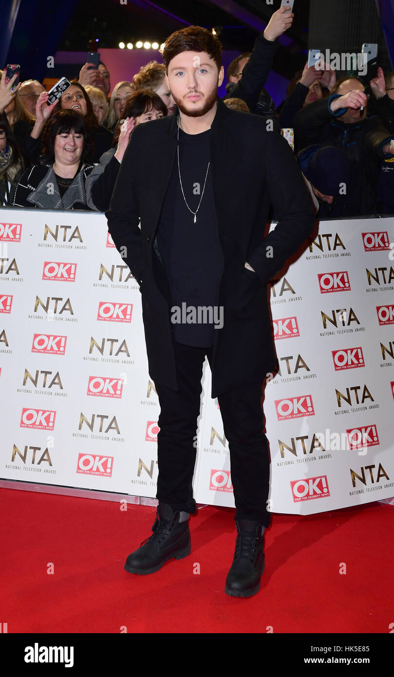 James Arthur arriving at the National Television Awards 2017, held at ...