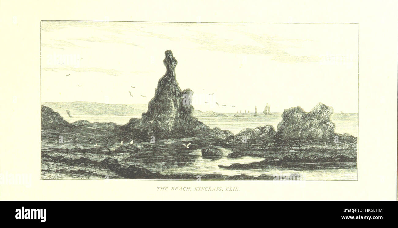 Illustration from 'The Shores of Fife', depicting the coastline and ...