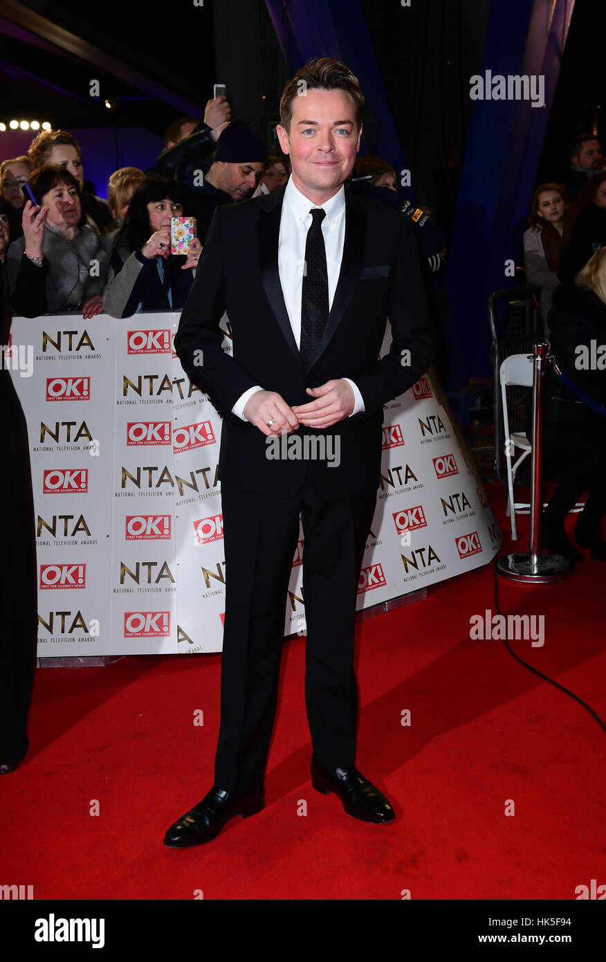 Stephen Mulhern arriving at the National Television Awards 2017, held ...