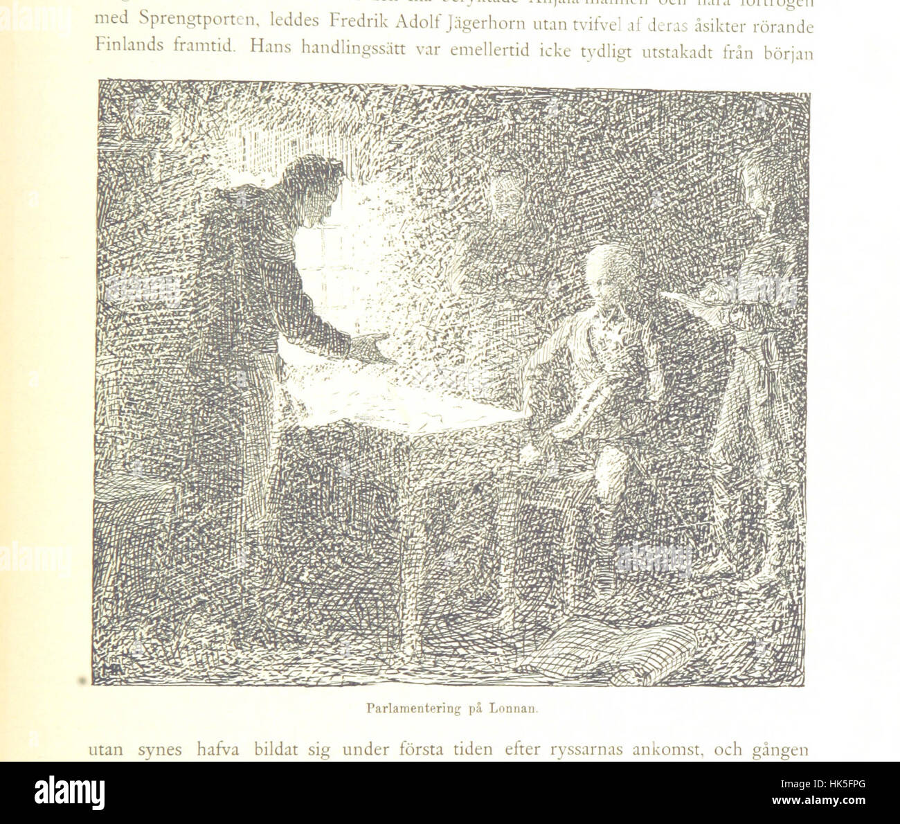 A page from 'Finska Kriget 1808-1809,' illustrating the events of the ...