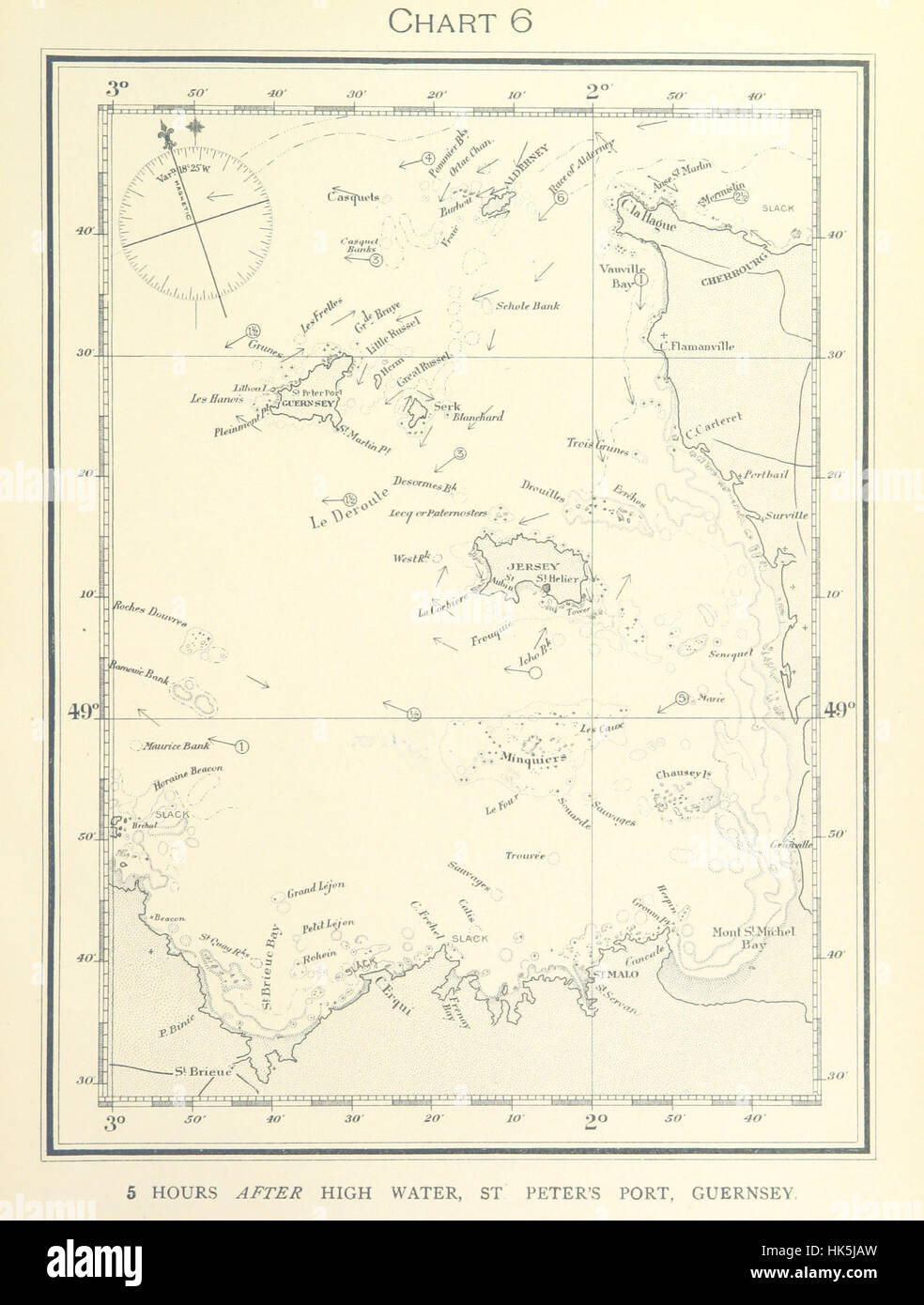 An image from 'Twelve Charts of the Tidal Streams,' illustrating tidal ...