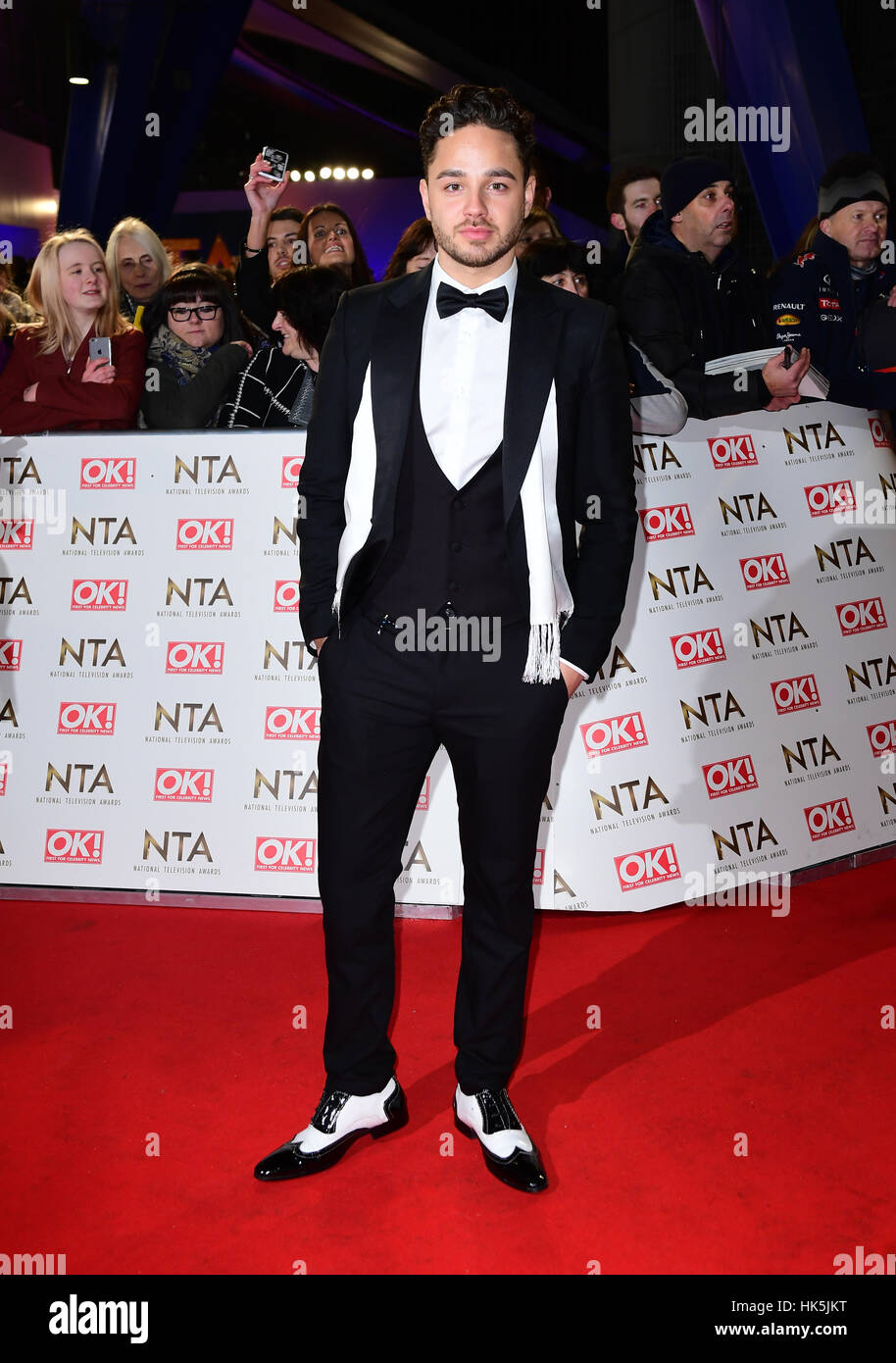 Adam Thomas arriving at the National Television Awards 2017, held at ...