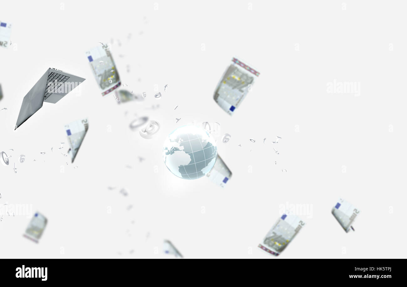 Background image with computer devices and globe hi-res stock ...