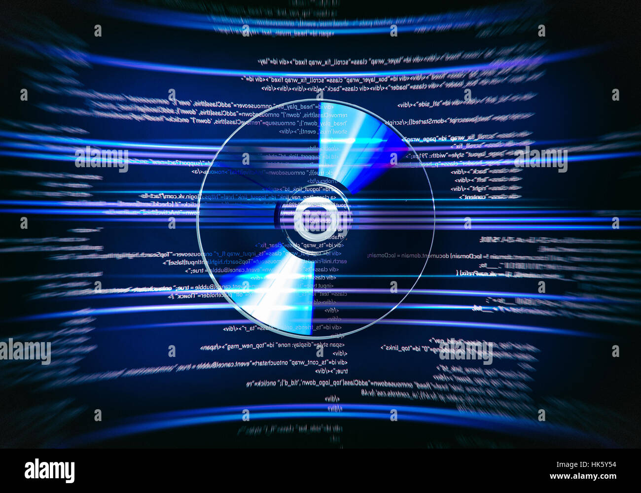 One cd disc on blue digital background Stock Photo - Alamy