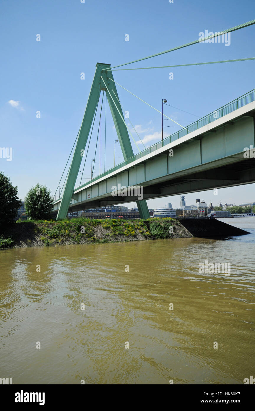house, building, cologne, bridge, rhine, harbor, harbours, flood ...