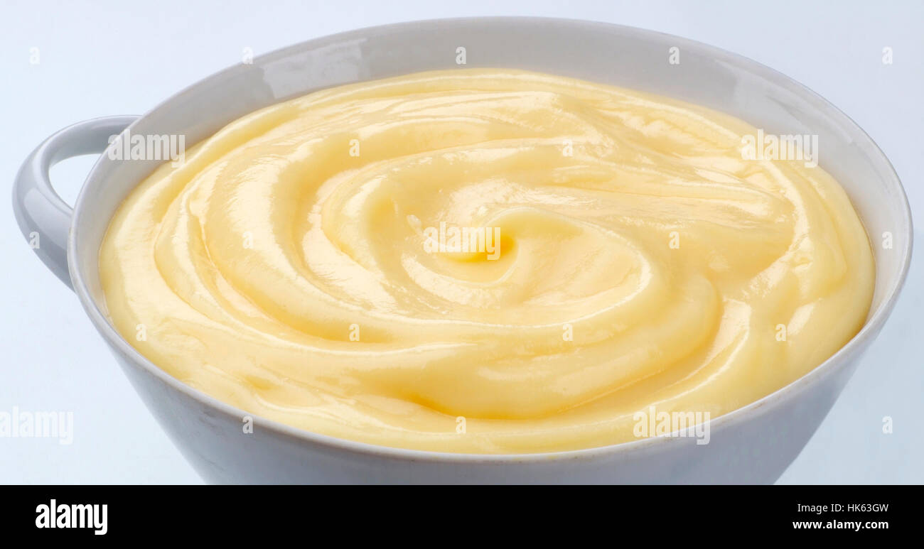 Bowl of Pudding - detail Stock Photo - Alamy