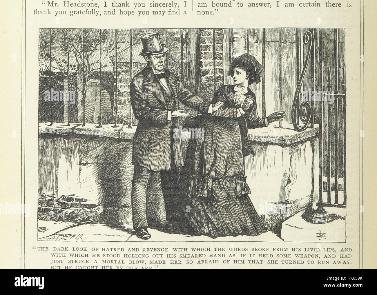 The image from 'The Works of Charles Dickens' presents an illustration ...