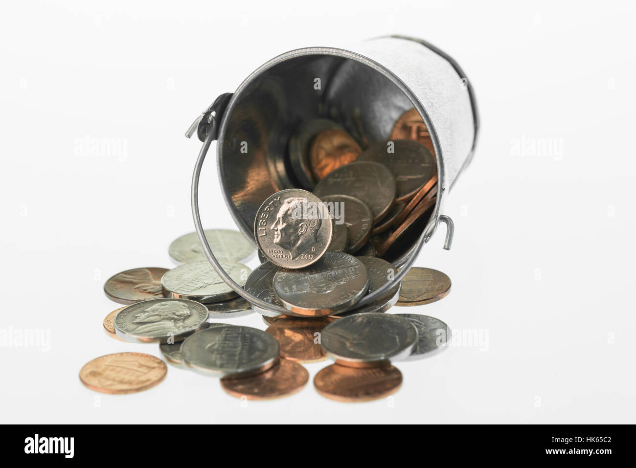 american, small, tiny, little, short, america, bucket, coins, change ...