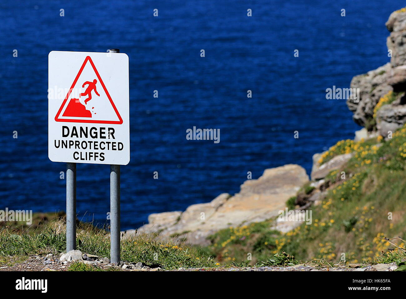 sign, signal, danger, coast, steep, steep coast, abyss, cliff, salt ...