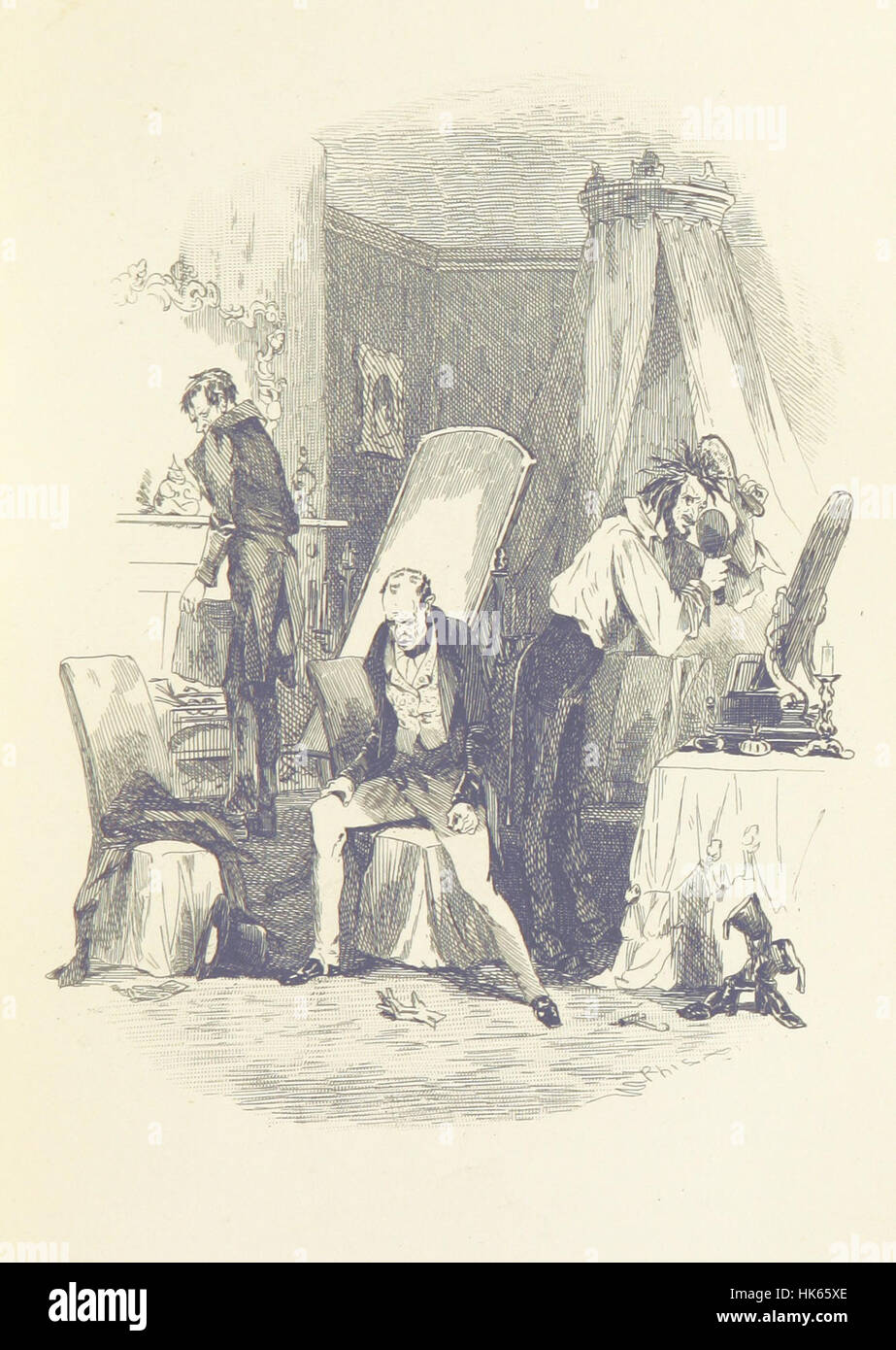 An illustration from 'Works of Charles Dickens', depicting scenes from ...