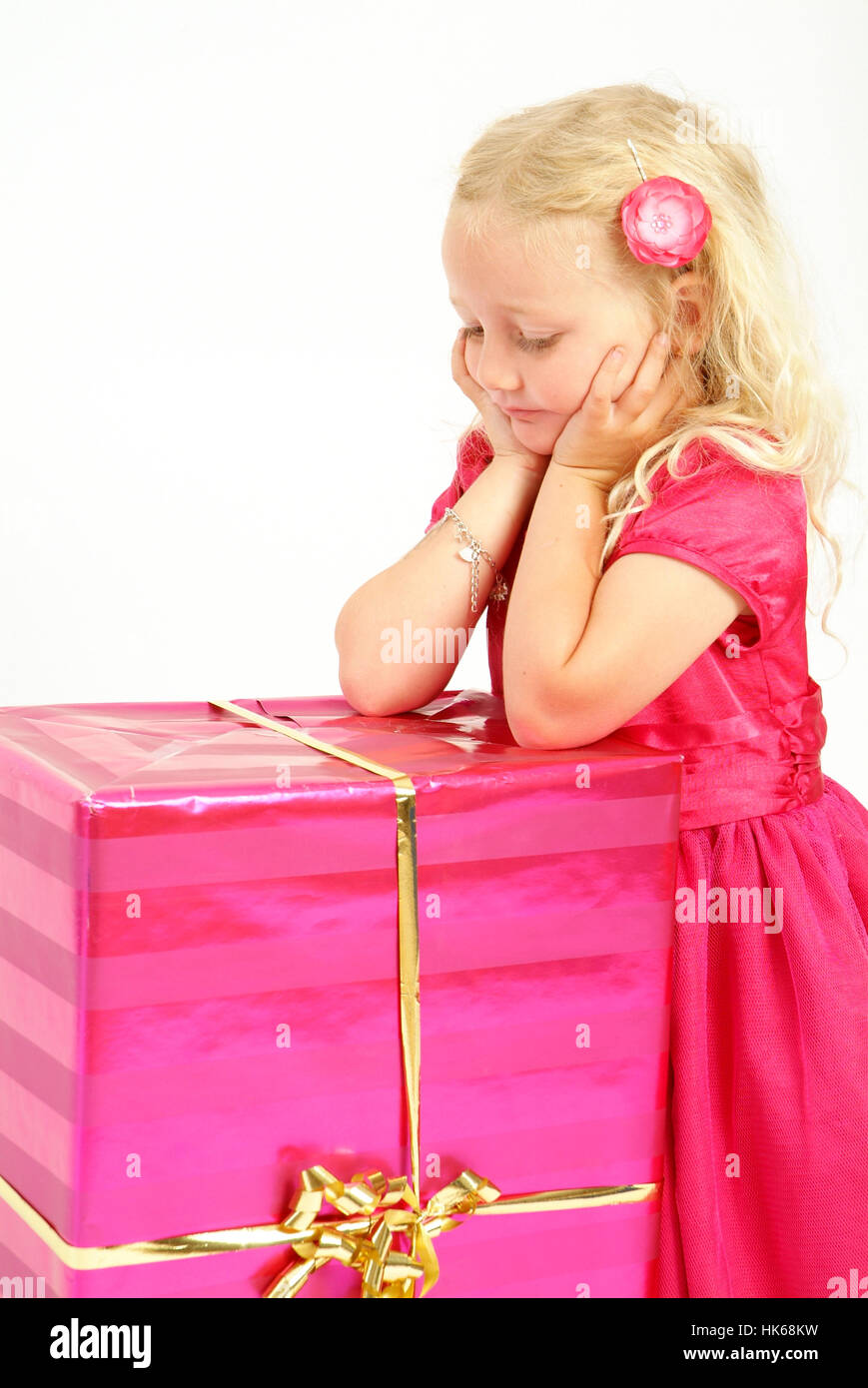 Girl with present Stock Photo - Alamy
