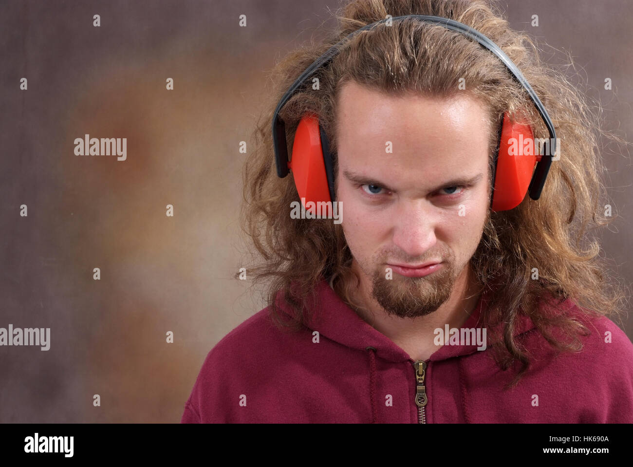 Man with ear protection Stock Photo - Alamy