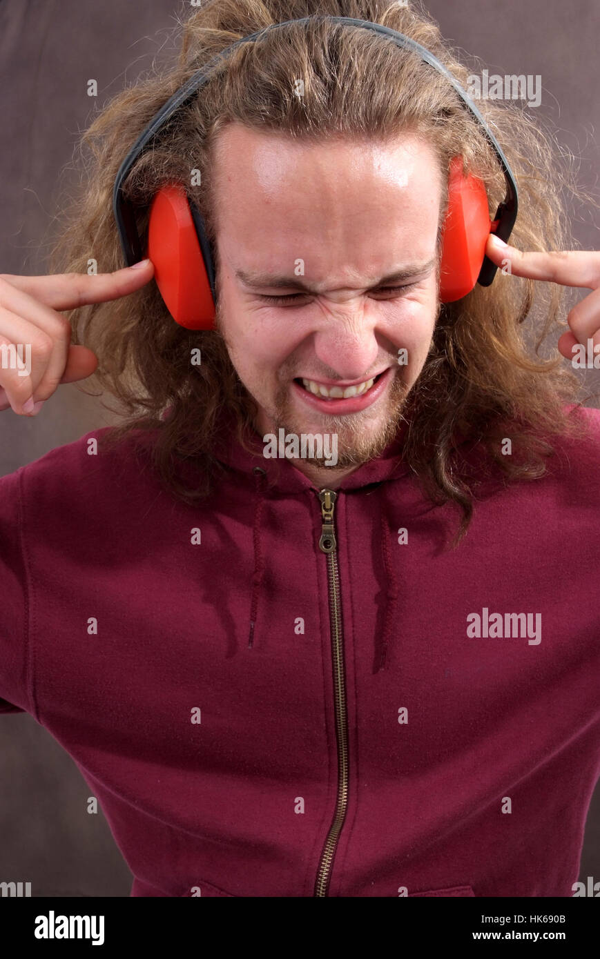 Man with ear protection Stock Photo - Alamy