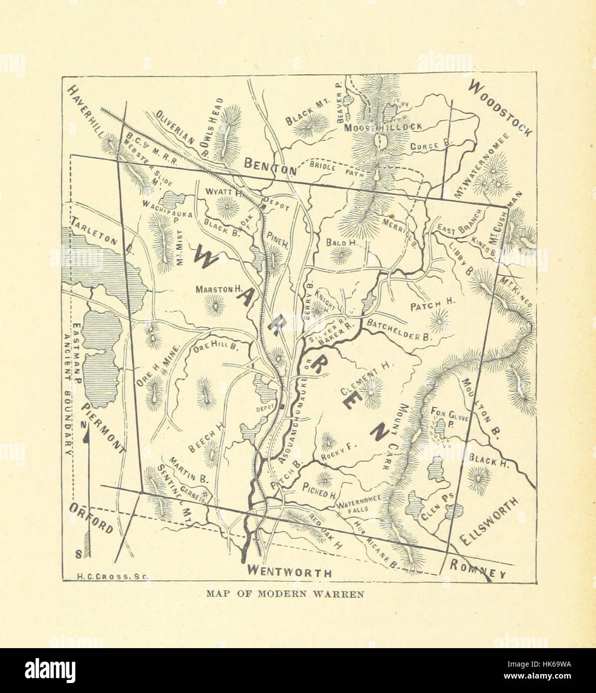 Warren New Hampshire Map High Resolution Stock Photography and Images ...
