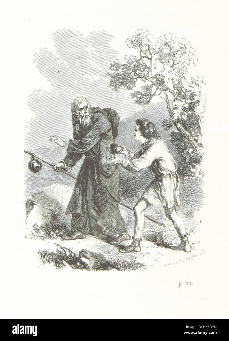 An illustration from '[The hermit]', depicting a solitary figure living ...