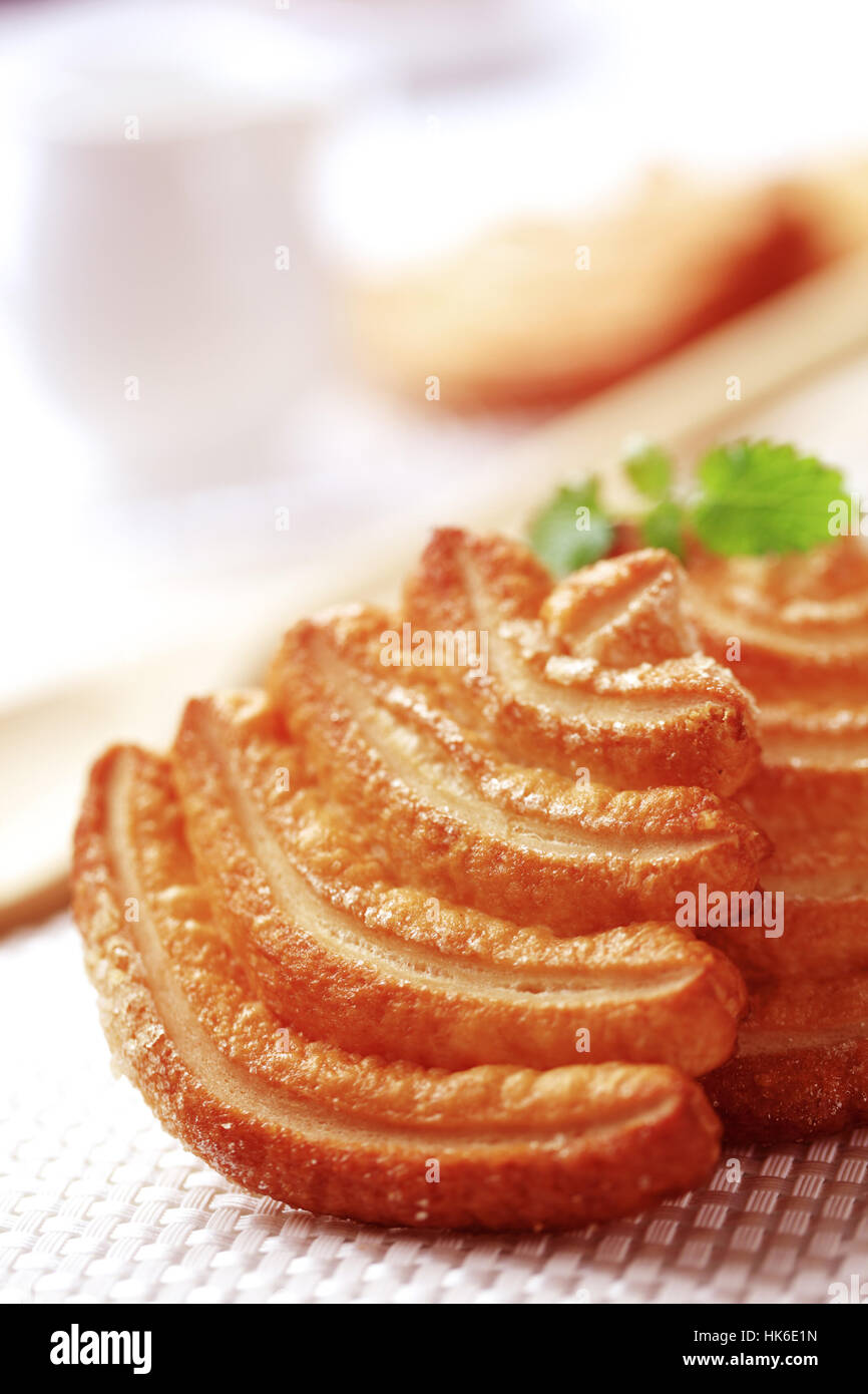 Italian pastry - Fan-shaped crispy puff pastries Stock Photo - Alamy