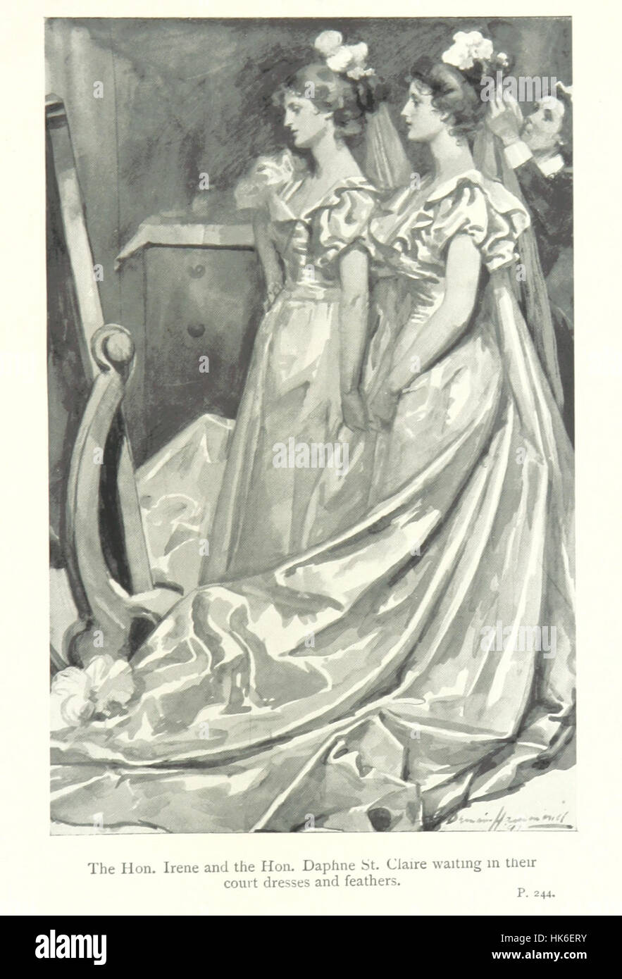 An illustration from 'Mona St. Claire,' depicting scenes from the life ...