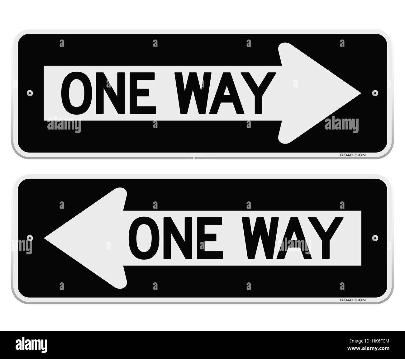 One way road sign Black and White Stock Photos & Images - Alamy