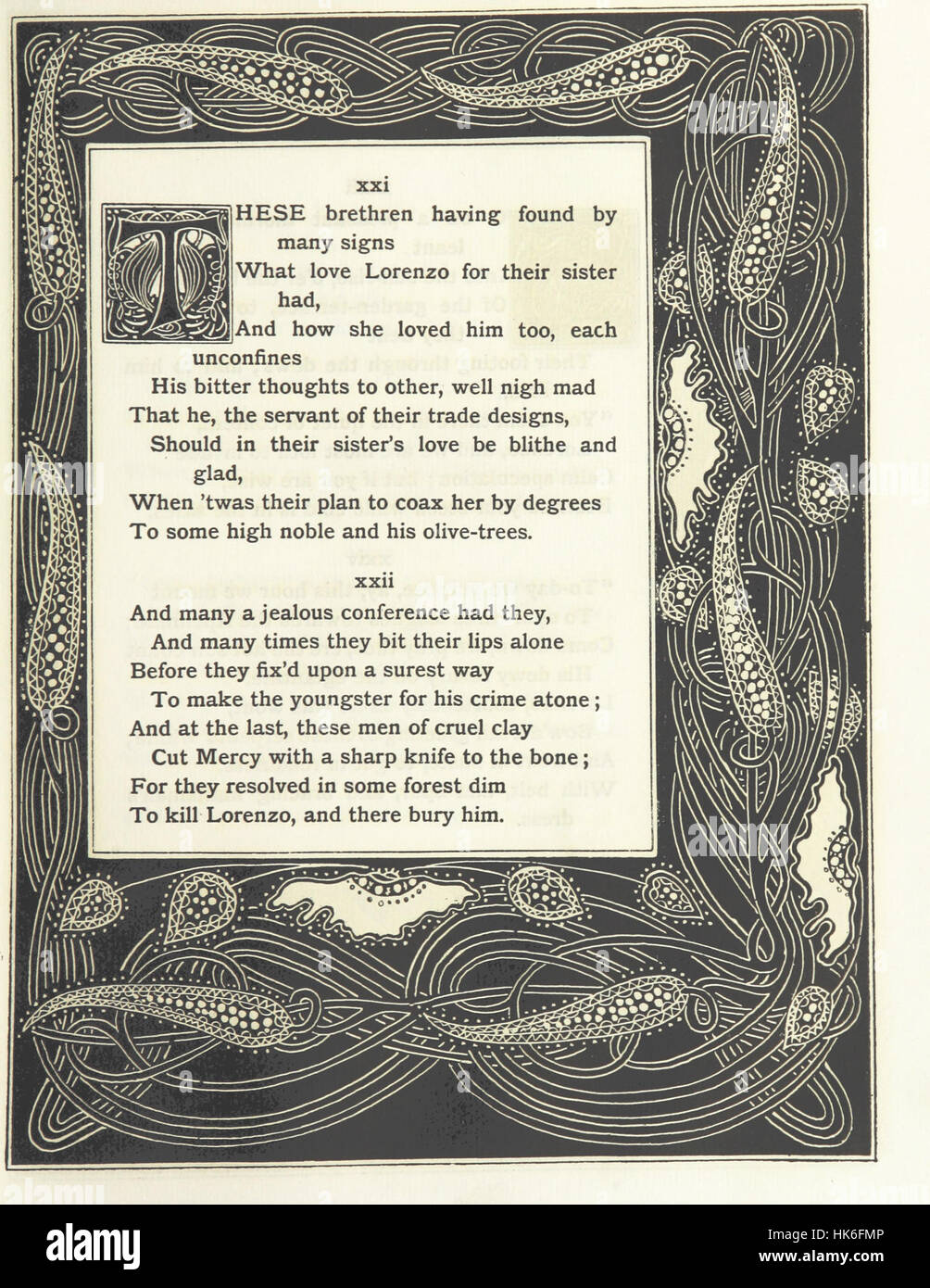 An image from 'Isabella, or The Pot of Basil,' a poem by John Keats ...