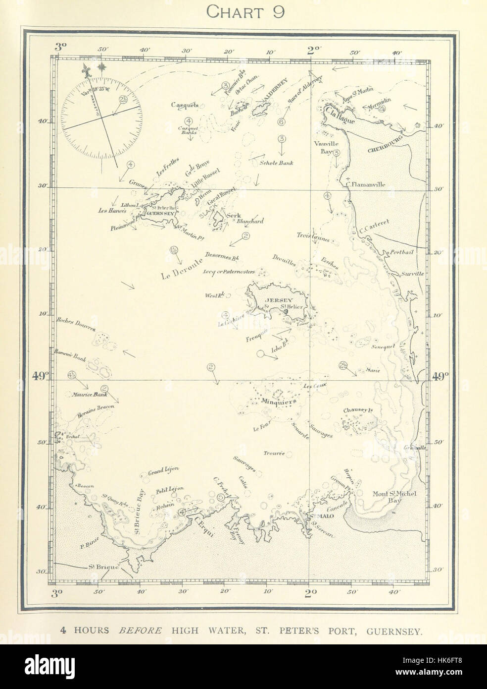 A page from 'Twelve Charts of the Tidal Streams,' depicting tidal ...