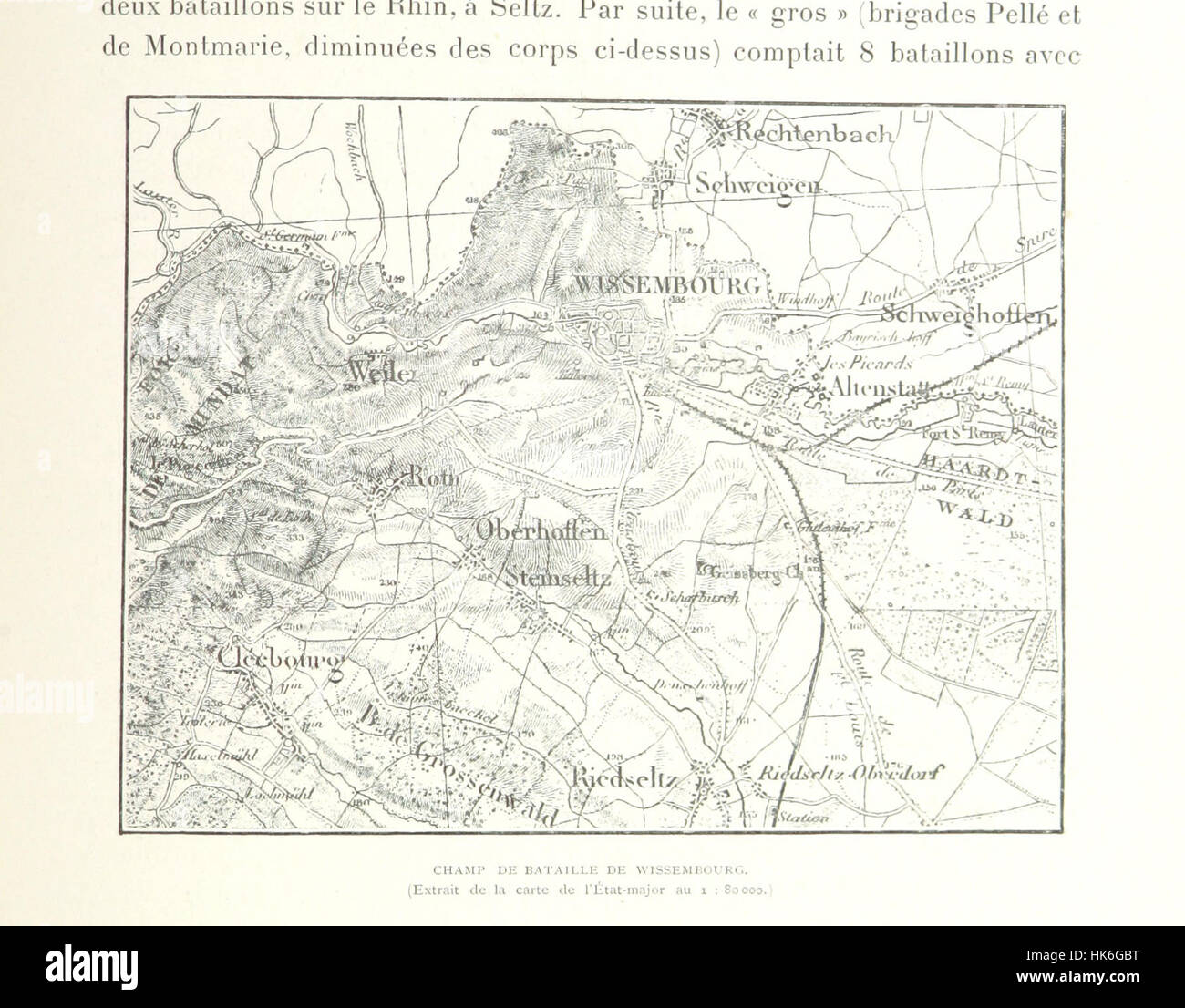 The image shows a page from 'Champs de bataille de France', a book ...