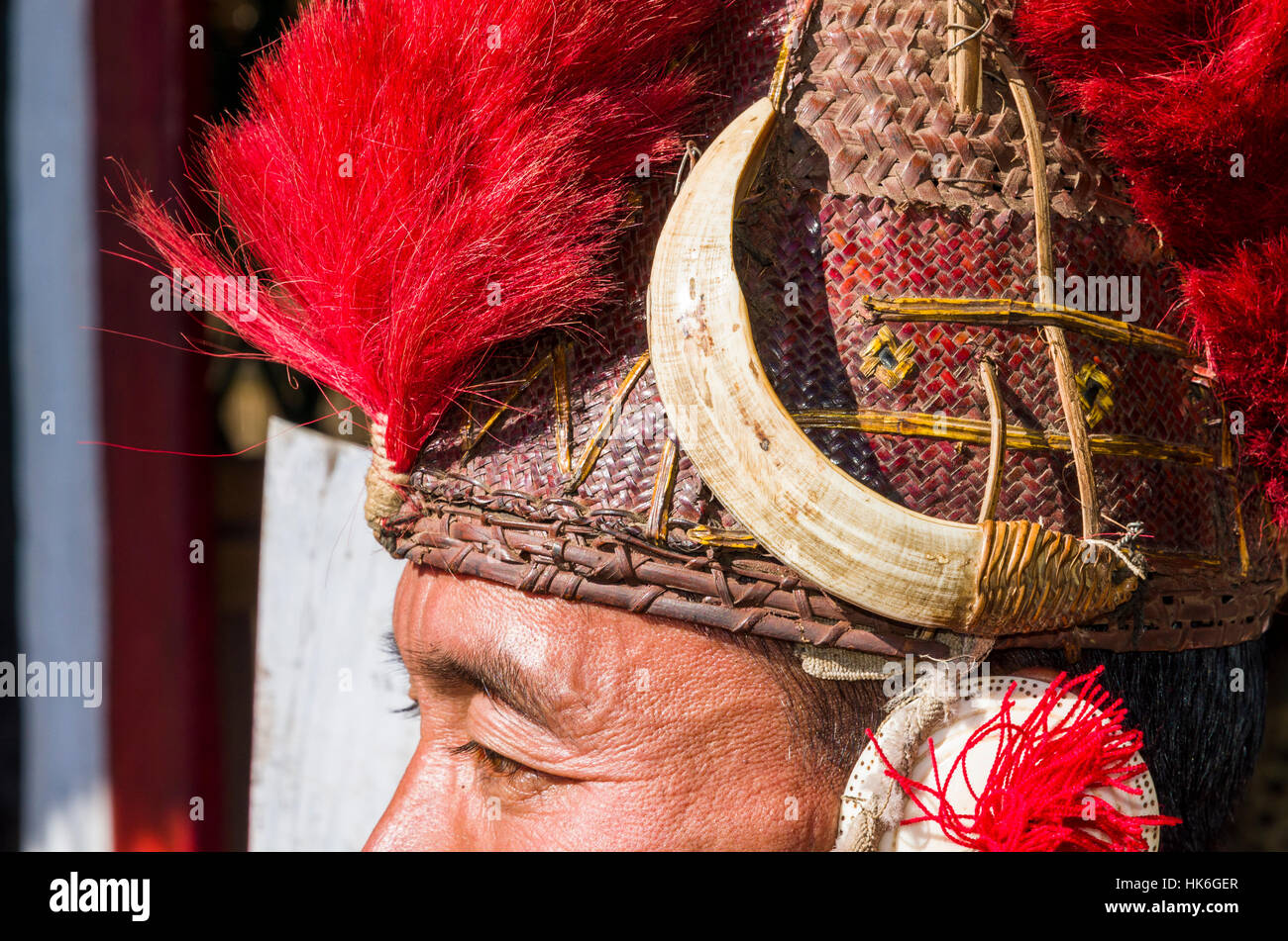 Phom-Warriors fully decorated at Hornbill-Festival Stock Photo - Alamy