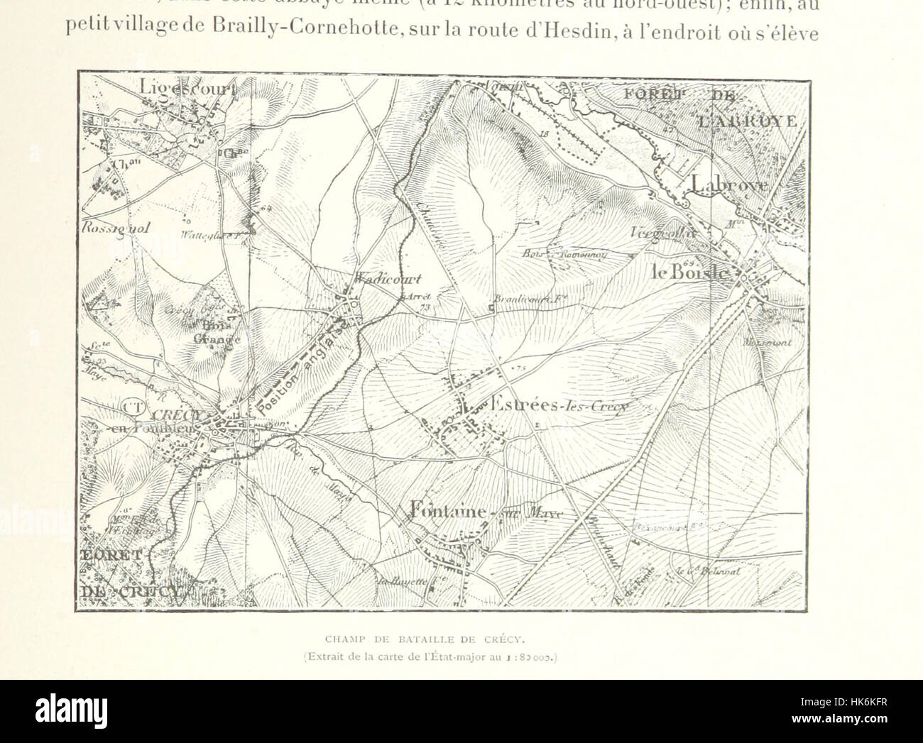 Illustration from 'Champs de bataille de France' showing battlefields ...