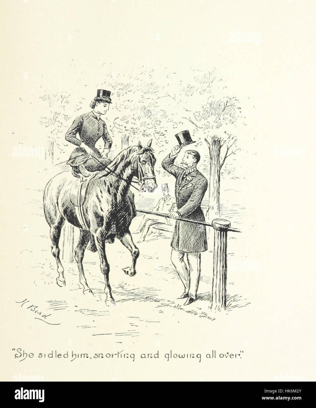 An illustration from 'The Works of G. J. Whyte-Melville,' depicting ...
